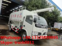 China dongfeng 4*2 LHD diesel 4-5tons feed fodder truck for fish plant, best price dongfeng 8m3 live poultry chick feed truck for sale