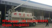 China KAIMA Brand gasoline 5tons electronic poultry feed truck for sale, CLW brand 8m3 animal feed tank mounted on truck for sale
