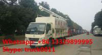 China KAIMA Brand gasoline 5tons electronic poultry feed truck for sale, CLW brand 8m3 animal feed tank mounted on truck for sale