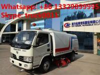 China dongfeng Euro 4 100hp road sweeper truck for sale (1.5cbm water tank+4cbm dust van), best price dongfeng street sweeper for sale
