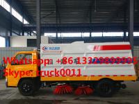 China JMC brand 4*2 LHD 108hp diesel road cleaning truck for sale, best price JMC brand small road sweeper vehicle for sale for sale