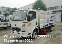 China HOWO light duty 3tons road sweeping vehicle for sale, factory direct sale best price HOWO brand street sweeper truck for sale
