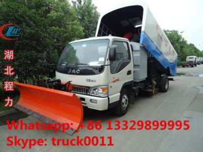China high quality and best price JAC brand Vacuum sweeper truck with snow removal for sale, factory sale JAC Small diesel swe for sale