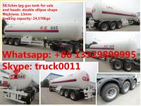 China Best price CLW Brand 24.5tons bulk lpg gas road transported tank for sale,hot sale ASME standard 58.5m3 lpg gas trailer for sale
