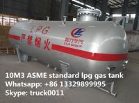 China ASME standard 10,000L surface lpg gas storage tank for sale, best price ASME stamped 5tons propane gas storage tank for sale