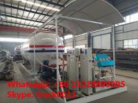 China 13metric tons mobile skid propane gas plant with 2 electronic scales, 32M3 skid-mounted lpg gas tank refilling station for sale