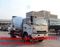 China HOWO light duty 4-6m3 concrete mixer truck for sale, factory direct HOWO LHD 4*2 130hp diesel 4m3 truck mounted mixer for sale