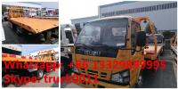 China Japan brand ISUZU 4*2 LHD 4tons wrecker truck for sale, best price factory sale ISUZU traffic flatbed breakdown truck for sale