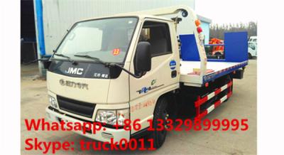 China JMC brand 4*2 LHD flatbed wrecker tow truck for sale,factory sale best price JMC road recovery rescue towing truck for sale