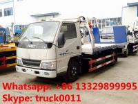 China JMC brand 4*2 LHD flatbed wrecker tow truck for sale,factory sale best price JMC road recovery rescue towing truck for sale