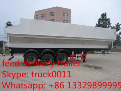 China hot sale 40m3-50m3 farm-oriented feed transported semitrailer, best price livestock animal feed pellet body semitrailer for sale