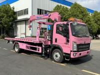 China Skid-proof One Towing Two Flatbed Wrecker Towing Truck with Italy Imported Special Balance Valve for sale
