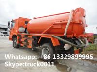 China HOT SALE! SINO TRUK HOWO brand 4*4 10m3 sewage suction trucks, factory sale best price HOWO 10m3 sludge tank truck for sale