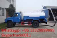 China hot sale best price dongfeng140 long head sewage suction truck, dongfeng 4*2 5cbm vacuum sludge tank truck for sale for sale