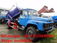 China hot sale best price dongfeng140 long head sewage suction truck, dongfeng 4*2 5cbm vacuum sludge tank truck for sale for sale