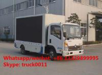 China SINO TRUK wangpai 4*2 LHD 115hp diesel mobile LED truck for sale, best price P8 outdoor LED billboard advertising truck for sale