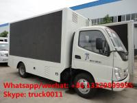 China FOTON AOLING 4*2 LHD digital billboard LED advertising vehicle for sale,best price foton mobile LED truck with stage for sale