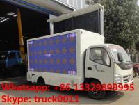 China FOTON AOLING 4*2 LHD digital billboard LED advertising vehicle for sale,best price foton mobile LED truck with stage for sale