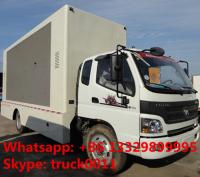 China FOTON AUMARK 4*2 RHD mobile digital billboard LED advertising vehicle for sale, bigger mobile LED truck with stage for sale