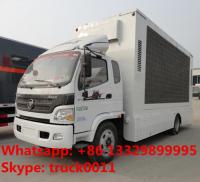 China FOTON AUMARK 4*2 RHD mobile digital billboard LED advertising vehicle for sale, bigger mobile LED truck with stage for sale