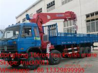 China dongfeng LHD 8*4 16tons heavy duty cargo truck with crane for sale, best price dongfeng brand 16tons truck crane for sale