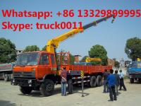 China dongfeng LHD 8*4 16tons heavy duty cargo truck with crane for sale, best price dongfeng brand 16tons truck crane for sale
