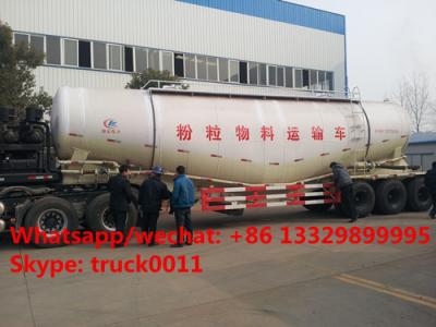 China 2020s new best price 3 axles 50cbm-90cbm powder material transport semitrailer for sale, bulk cement powder trailer for sale