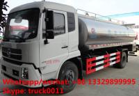 China high quality Dongfeng tianjin 4*2 LHD12m3 fresh milk tank truck for sale, factory sale best price foodgrade milk truck for sale