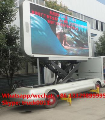 China new designed up-straight outdoor mobile LED advertising billboard semitrailer, best price mobile P4/P5/P6 LED trailer for sale