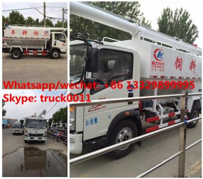 China Factory sale SINO TRUK HOWO LHD 12m3 farm-oriented animal feed truck, best price HOWO livestock and bulk feed vehicle for sale