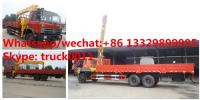 China factory sale best price dongfeng 6*4 LHD 8-12tons truck with crane, hot sale dongfeng 210hp diesel truck mounted crane for sale