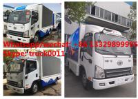 China Euro 5 FAW mobile digital LED billboard advertising truck for sale, high quality customized FAW P8 LED adverising truck for sale
