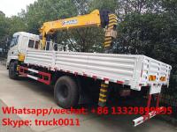 China dongfeng tianjin 170hp/190hp diesel 6.3tons truck with crane for sale,best price dongfeng telescopic crane on  truck for sale