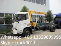China dongfeng tianjin 170hp/190hp diesel 6.3tons truck with crane for sale,best price dongfeng telescopic crane on  truck for sale