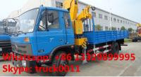 China DONGFENG 4x2 LHD/RDH 190HP diesel Folding Crane Truck 8tons-10tons for sale, cheapest price China 6.3tons truck crane for sale