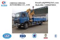 China DONGFENG 4x2 LHD/RDH 190HP diesel Folding Crane Truck 8tons-10tons for sale, cheapest price China 6.3tons truck crane for sale