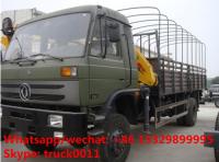China DONGFENG 4x2 LHD/RDH 190HP diesel Folding Crane Truck 8tons-10tons for sale, cheapest price China 6.3tons truck crane for sale