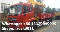 China DongFeng 6*4 folding boom mounted truck folding boom truck crane, factory sale dongfeng 210hp 12tons truck with crane for sale