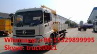 China DongFeng 6*4 folding boom mounted truck folding boom truck crane, factory sale dongfeng 210hp 12tons truck with crane for sale
