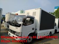China Dongfeng 4*2 LHD mobile digital billboard LED advertising vehicle for sale,factory sale cheapest 130hp diesel LED truck for sale
