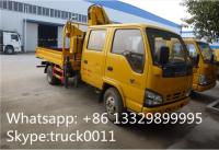 China dongfeng small double rows 2.5tons truck mounted crane for sale, factory sale best price dongfeng mini truck with crane for sale