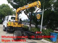 China ISUZU 4*2 double cabs 2.5tons XCMG telescopic boom mounted on truck for sale, best price ISUZU truck with XCMG crane for sale