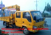 China ISUZU 4*2 double cabs 2.5tons XCMG telescopic boom mounted on truck for sale, best price ISUZU truck with XCMG crane for sale