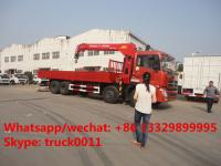 China hot sale best price dongfeng 8x4 LHD 14tons crane truck mounted crane, factory sale price dongfeng 14tons truck crane for sale