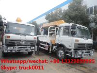 China best price new Dongfeng 4*2 190hp 6.3ton truck mounted crane for sale, hot sale dongfeng 6.3tons truck with crane for sale