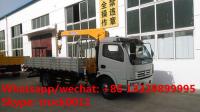 China Dongfeng duolika 4*2 LHD 4 ton  military xcmg small truck crane for sale, best price 4tons 120hp truck mounted crane for sale