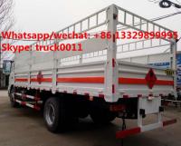 China dongfeng tianjin 170hp/190hp gas canisters transporting vehicle for sale, best price stake van truck for gas cylinders for sale