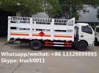 China dongfeng tianjin 170hp/190hp gas canisters transporting vehicle for sale, best price stake van truck for gas cylinders for sale