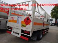 China dongfeng tianjin 170hp/190hp gas canisters transporting vehicle for sale, best price stake van truck for gas cylinders for sale