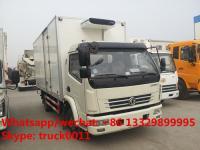 China 5ton refrigerated truck for fresh vegetables,factory best price dongfeng 5-7tons cold room tuck with CARRIER reefer for sale